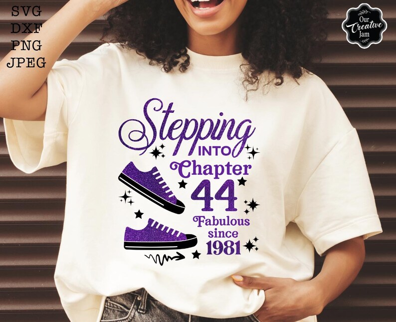 Stepping Into Chapter 44 Fabulous Since 1981 Svg, 44th Birthday Svg ...