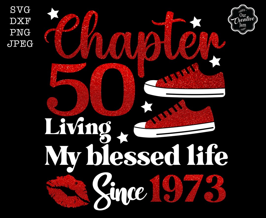 Chapter 50 Living My BLESSED Life Since 1973 Svg, 50th Birthday Svg ...