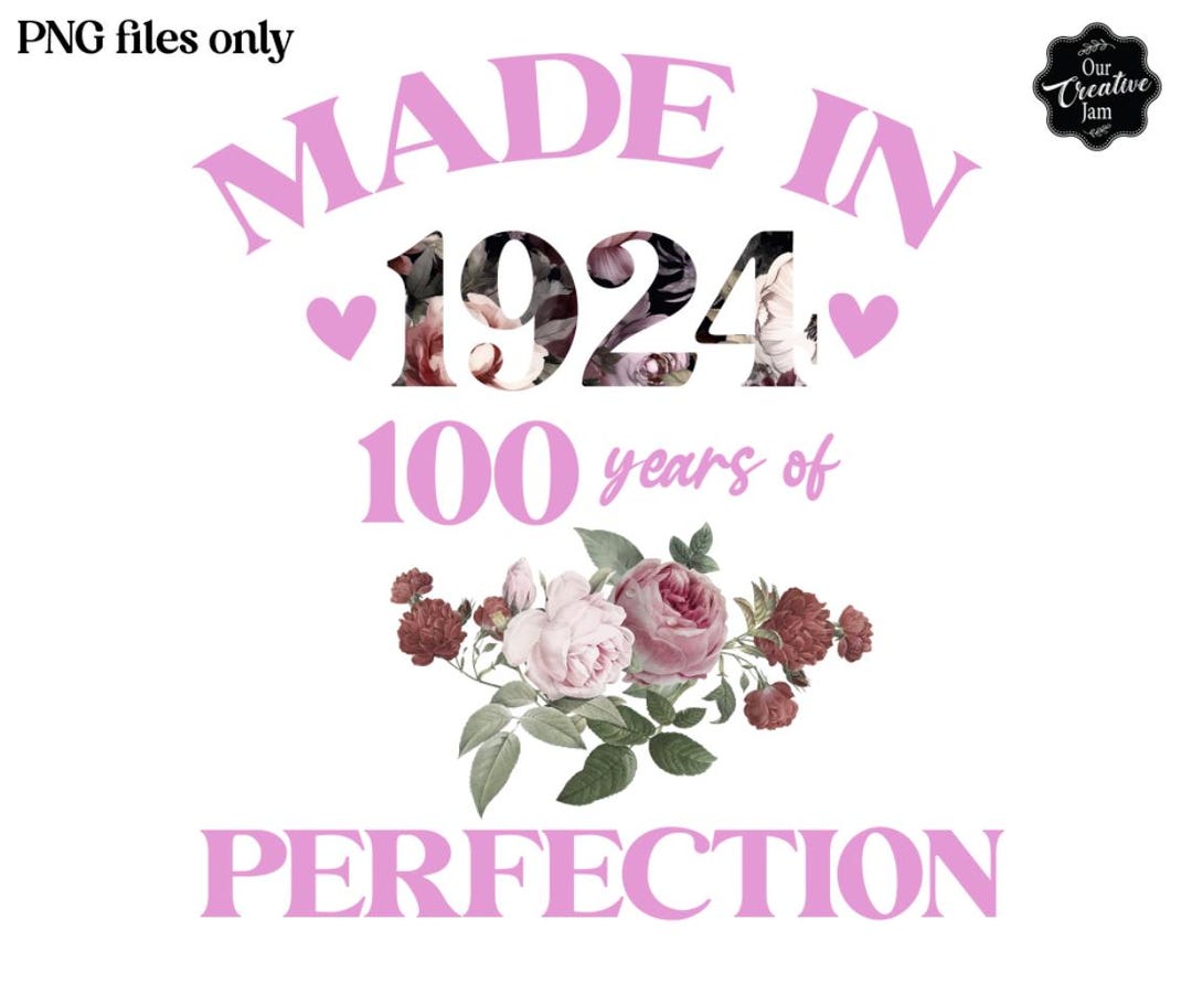 100 Years of Perfection Sublimation File, Made in 1924 Sublimation File ...