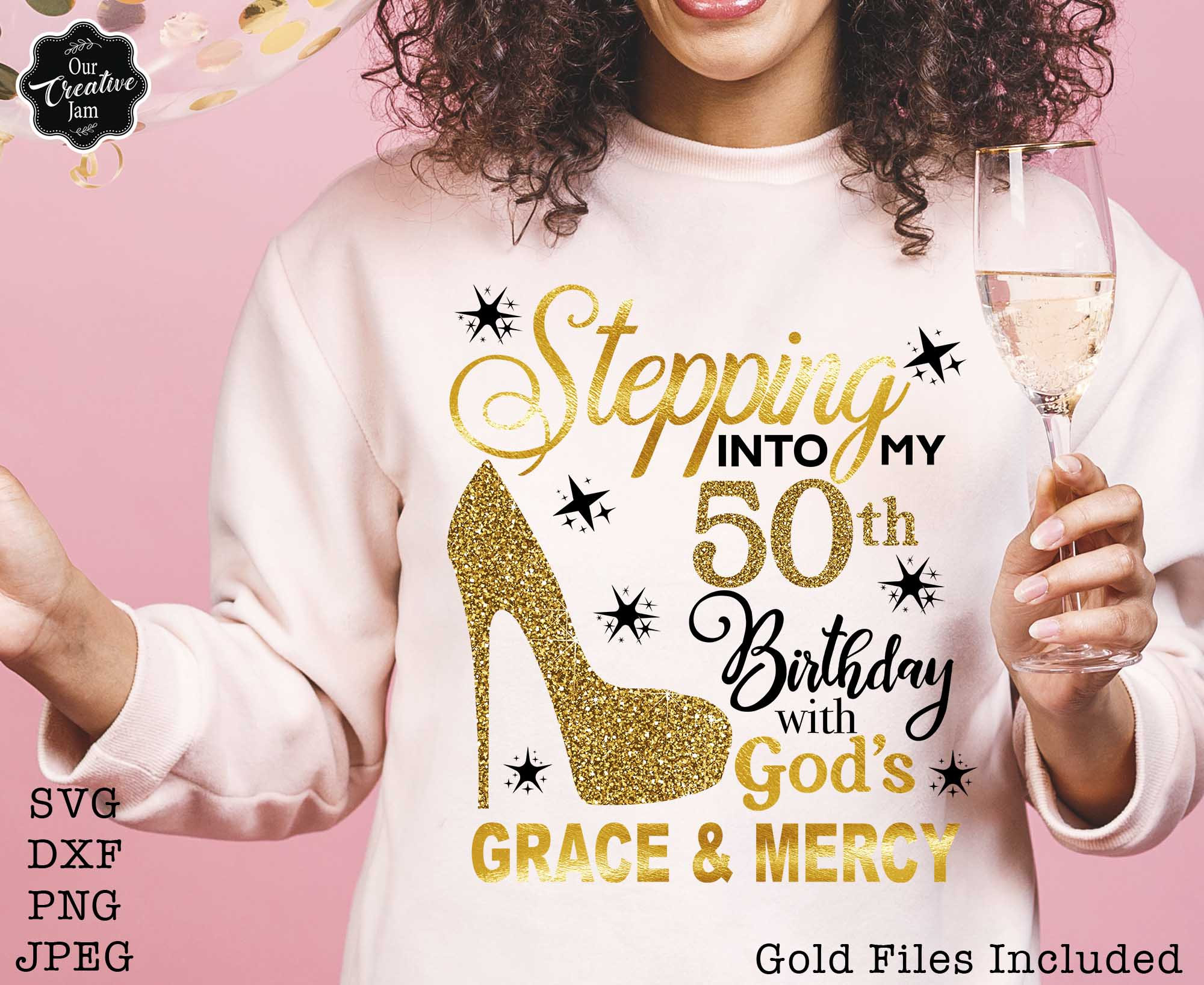 Stepping Into My 50th With God's Grace and Mercy SVG 50th - Etsy