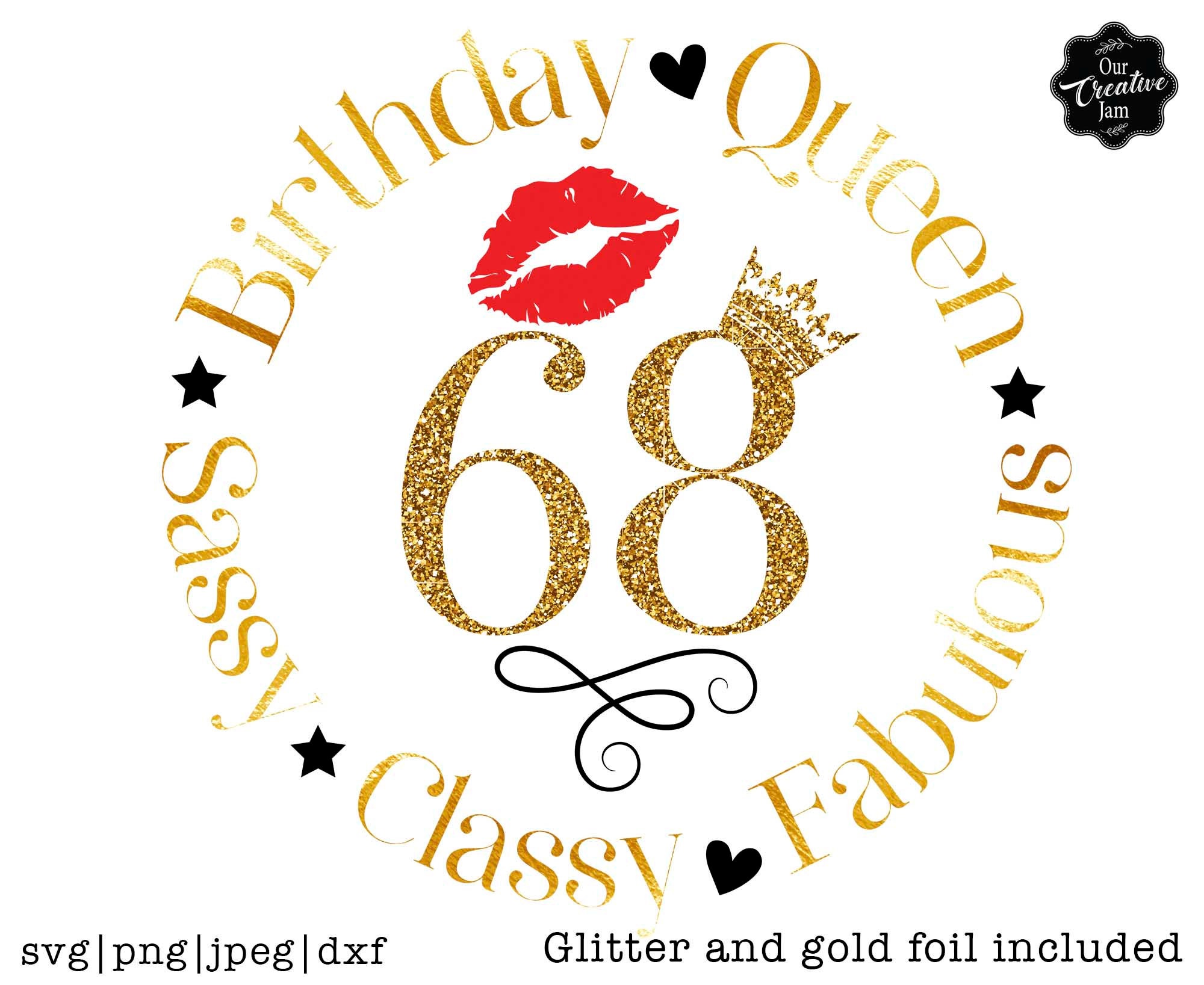 68 Birthday Svg 68 Svg 68 and Fabulous 68th Birthday Gift - Etsy UK