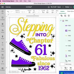 Stepping Into Chapter 61 Fabulous Since 1962 Svg, 61st Birthday Svg ...