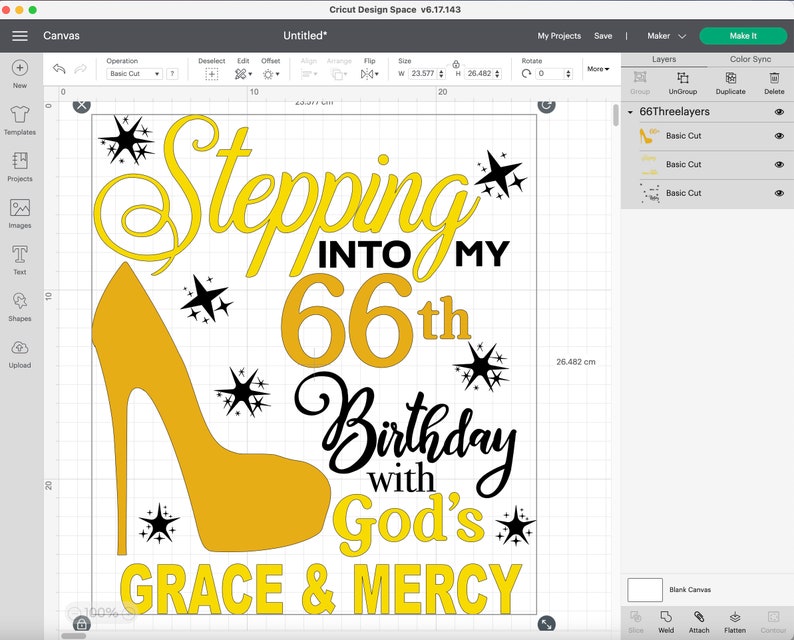 Stepping Into My 66th With God's Grace and Mercy SVG, 66th Birthday Svg ...