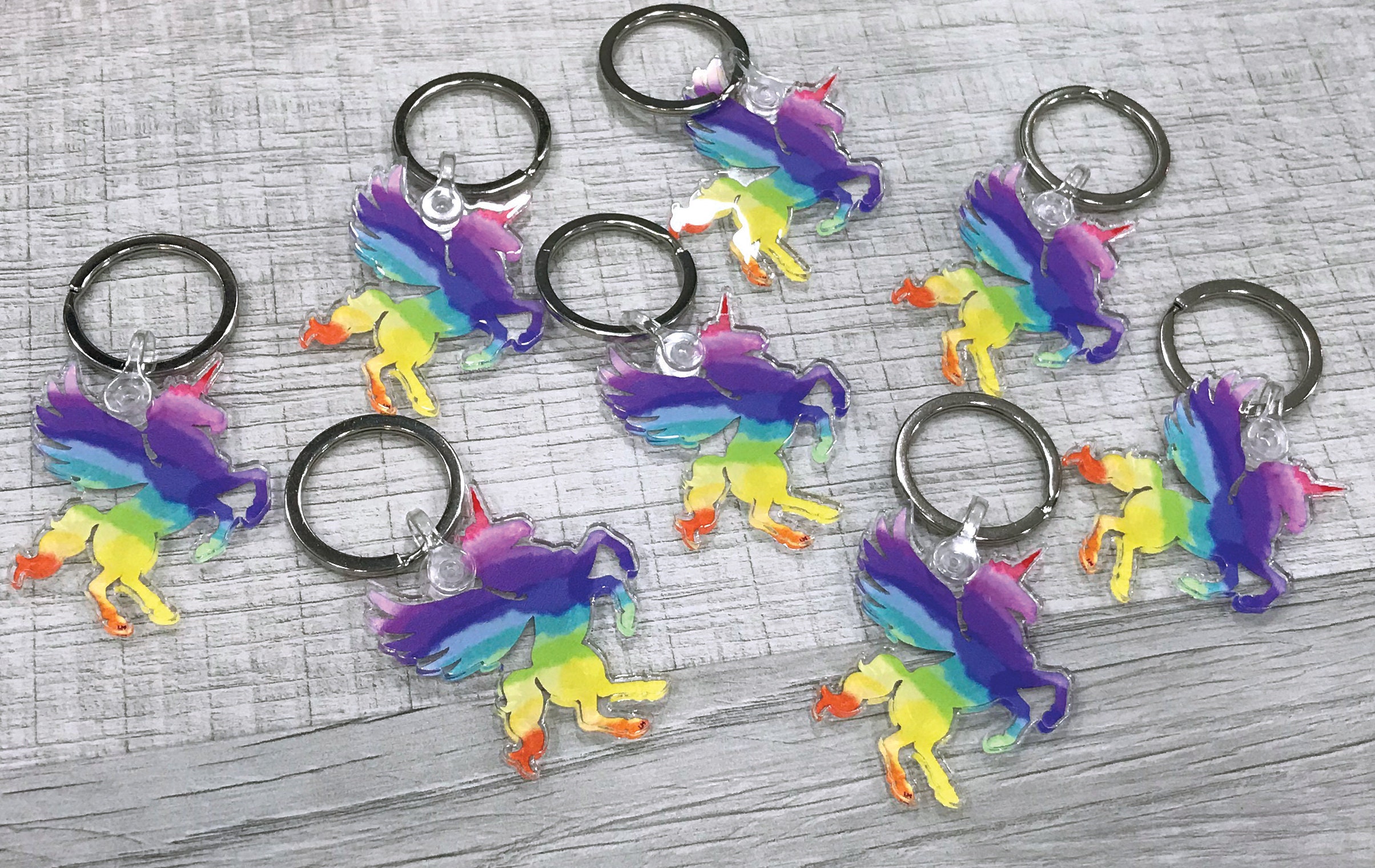 Rainbow Unicorn Keychain Magical Fantasy Key Chains Key Ring - Etsy