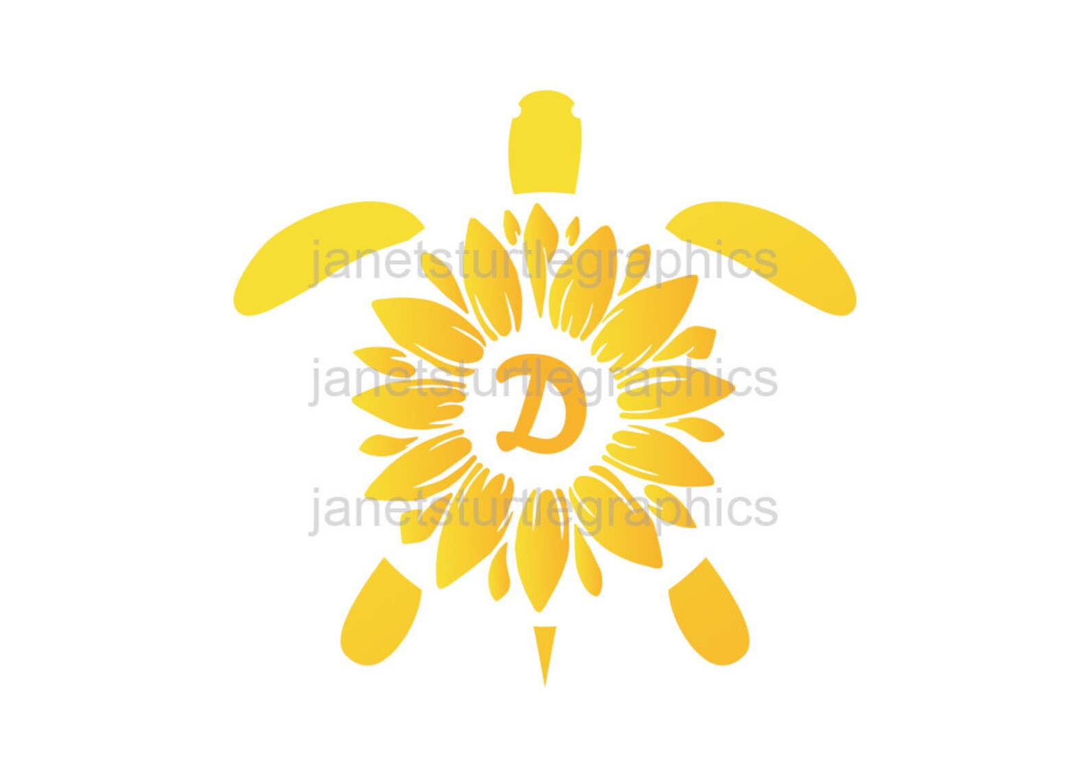 Sea Turtle Sunflower SVG Turtle Heat Transfer Sunflower - Etsy
