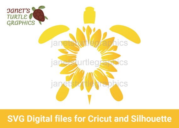 Sea Turtle Sunflower SVG Turtle Heat Transfer Sunflower - Etsy