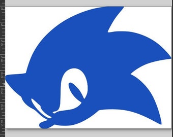 Classic Sonic Head | Layered SVG File | Cut File for Silhouette Cricut ...