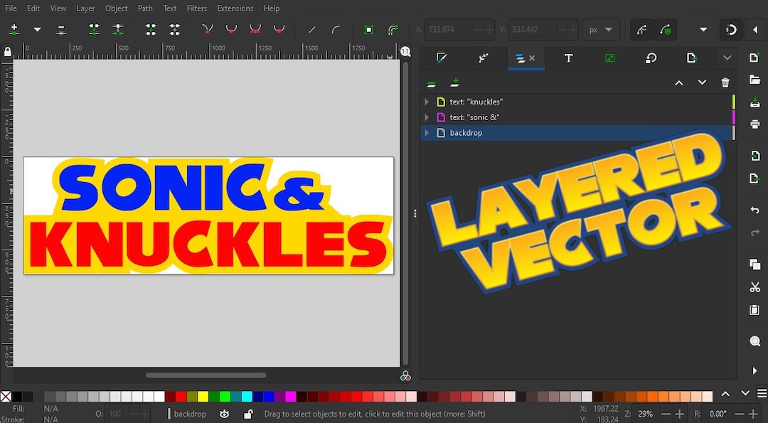 Layered SVG File | Classic Sonic & Knuckles Logo - Etsy