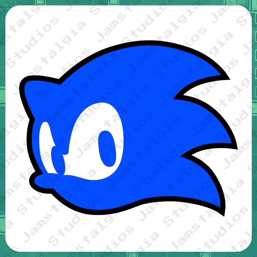 Classic Sonic Head | Layered SVG File | Cut File for Silhouette Cricut ...