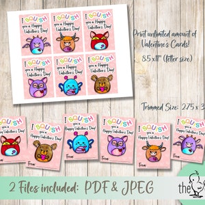 Printable Squishmallow Valentine Cards - Download Now! - Etsy