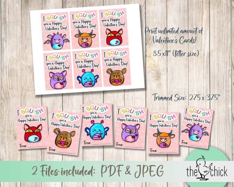 Printable Squishmallow Valentine Cards - Download Now! - Etsy