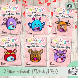 Printable Squishmallow Valentine Cards - Download Now! - Etsy