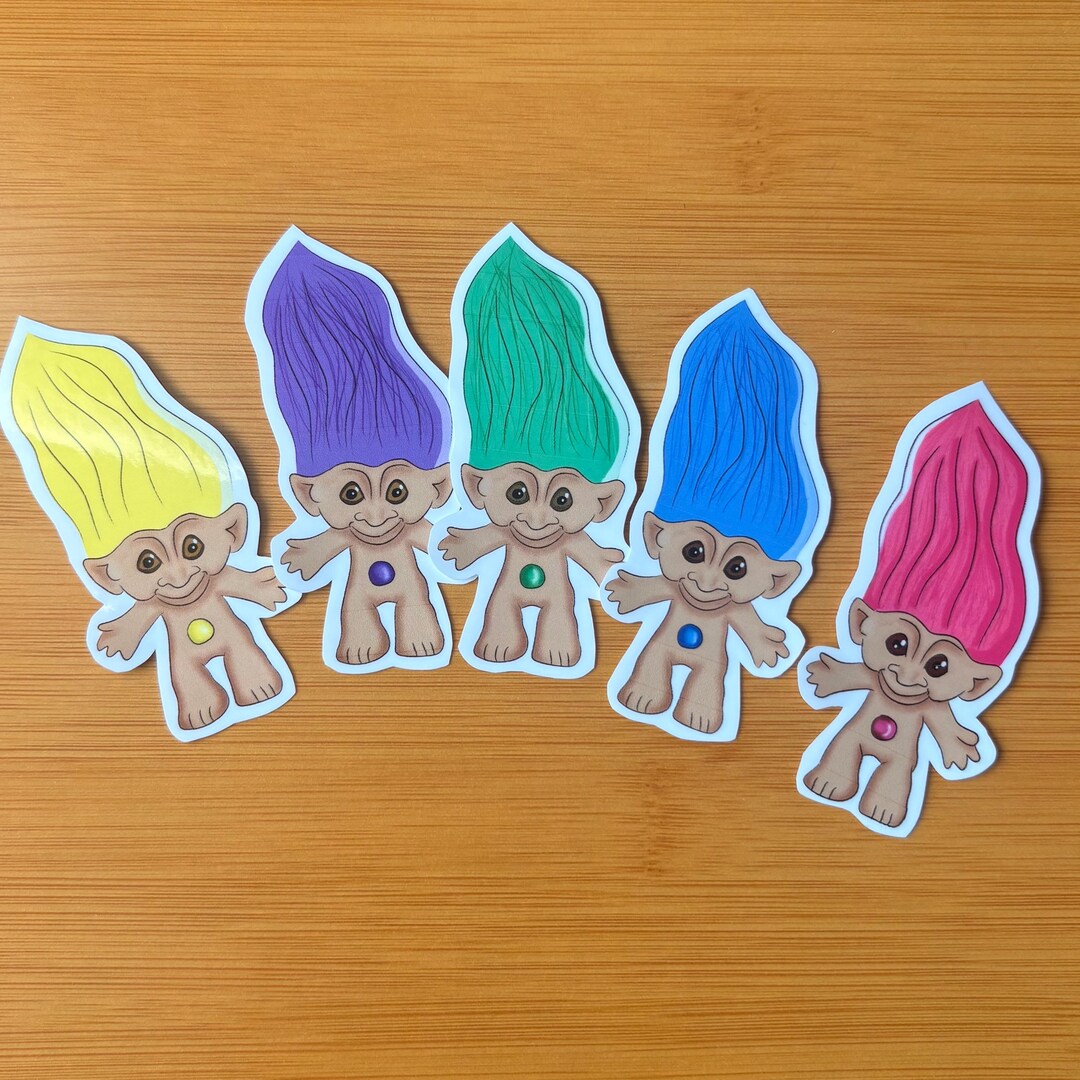 Troll Sticker Single or Pack Glossy Durable Vinyl Laptop Water Bottle ...