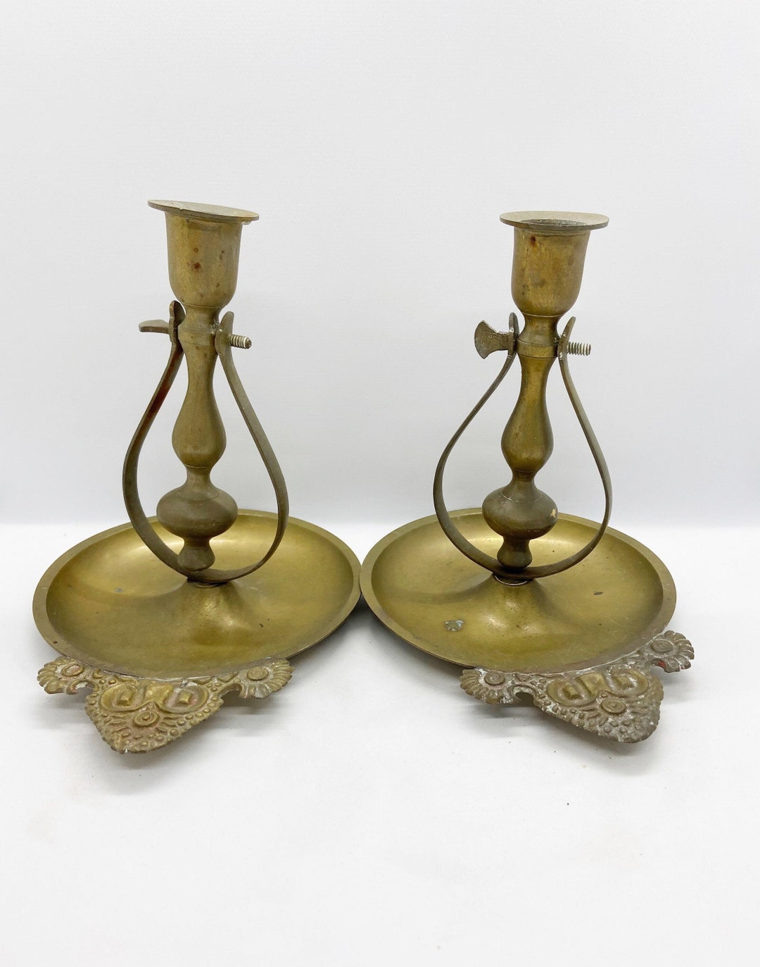 Pair Brass Maritime Ship Nautical Swivel Brass Candle Holder, Swinging ...