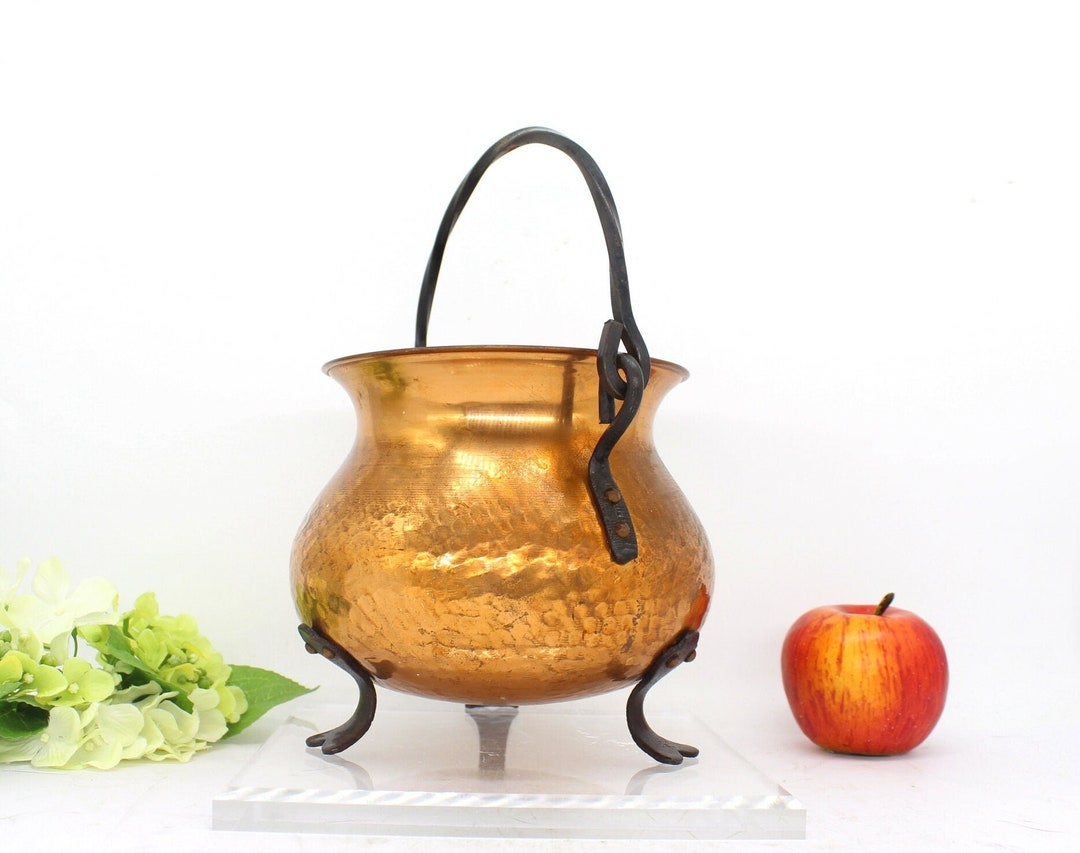 W Germany Copper Cauldron With Handle, Home Decor - Etsy
