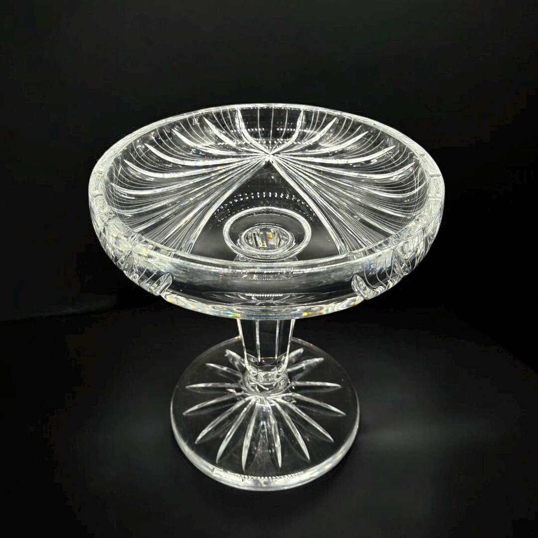 Lenox Lead Crystal Footed Pastry/cake Stand Falling Star Pattern Big ...