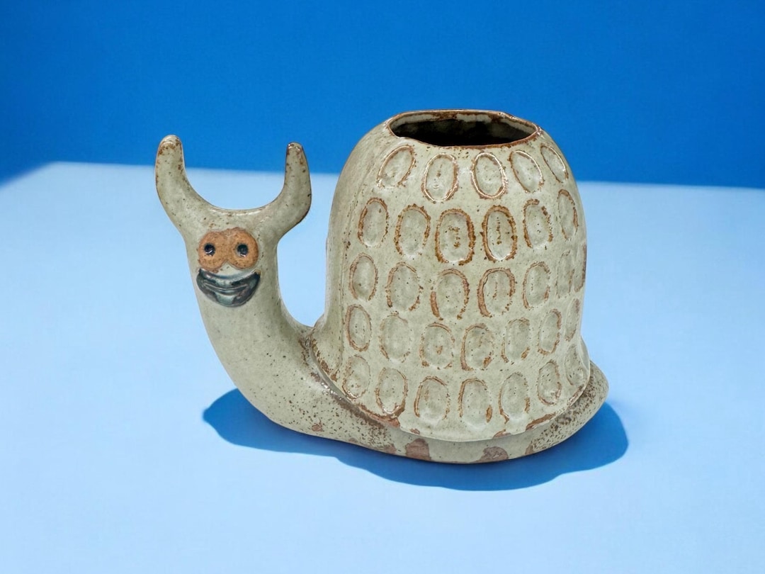 Vintage Ceramic Snail Pot Vase Made in Japan Pen Holder - Etsy