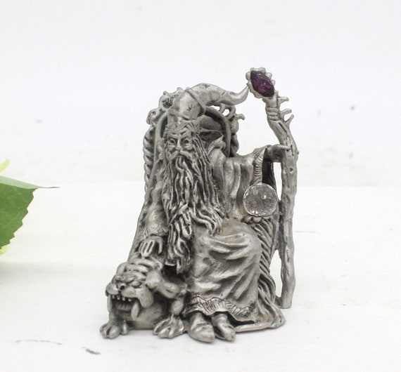 Vtg HUDSON Pewter Wizard Figurine Home Decor - Etsy
