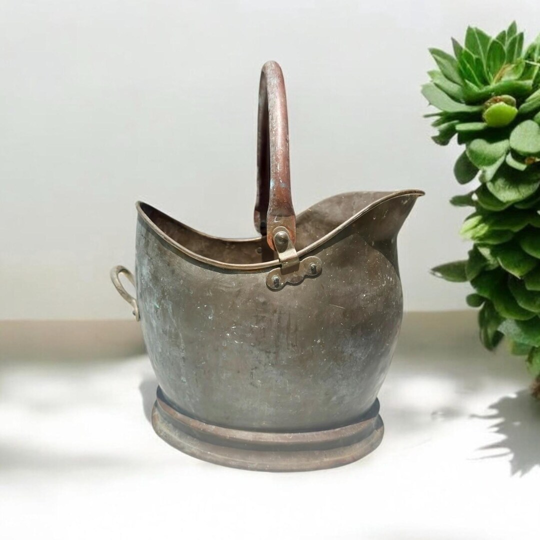 Vintage Brass Coal Scuttle by WF Brand Made in England - Etsy