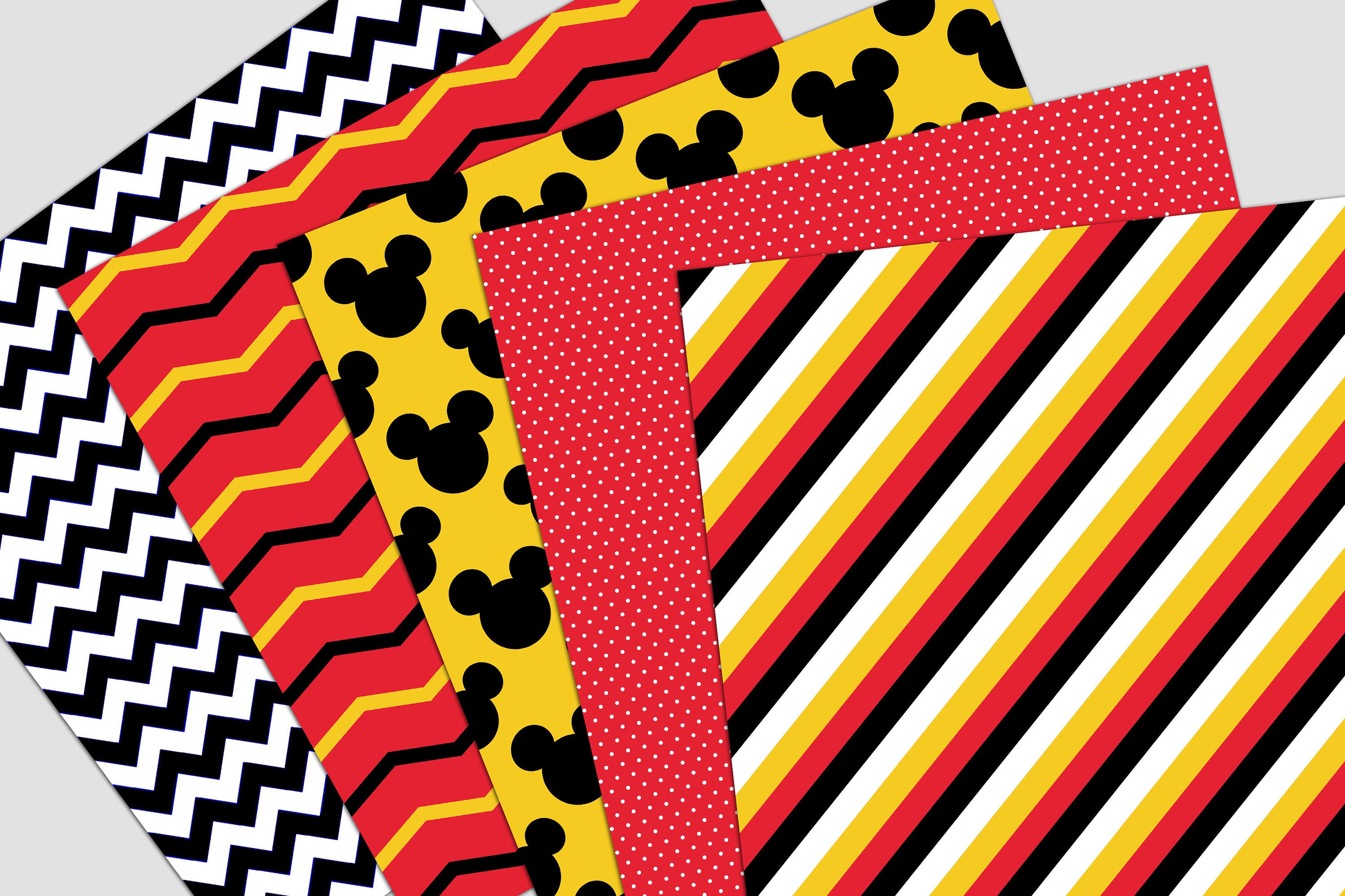 Mickey Mouse Inspired Digital Paper Background Texture Pack | Etsy