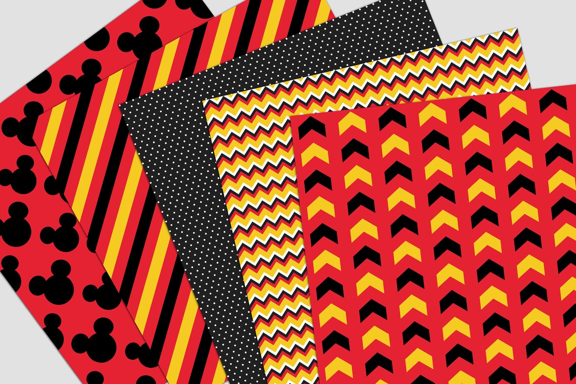 Mickey Mouse Inspired Digital Paper Background Texture Pack | Etsy