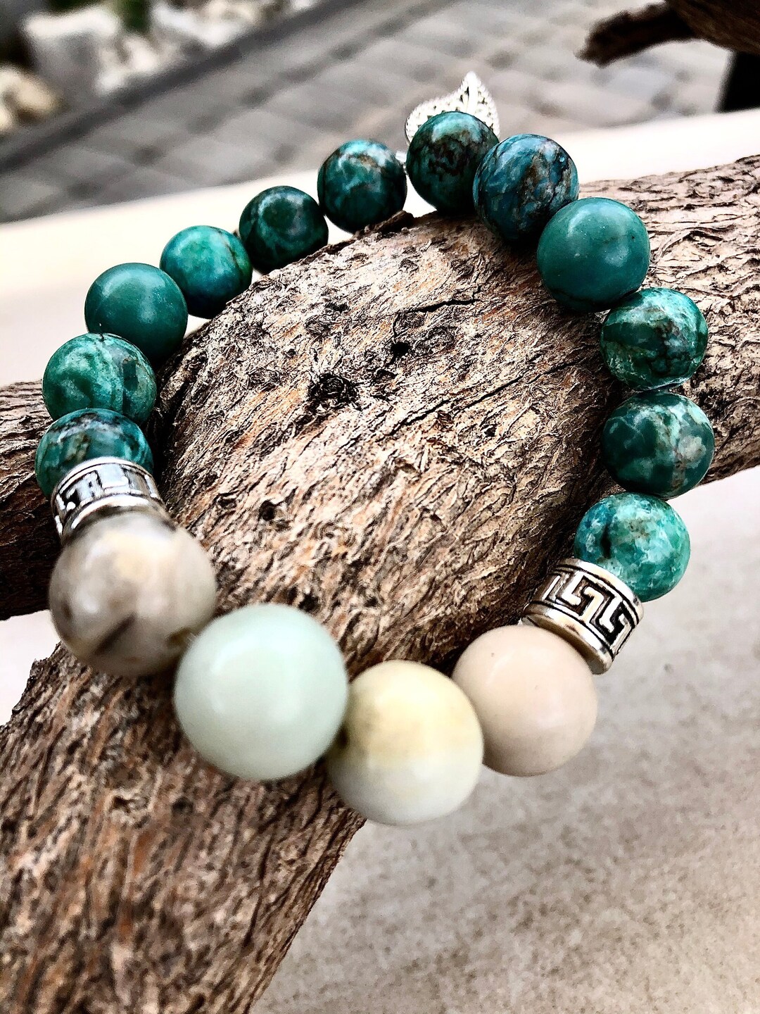 Pulsera de piedra turquesa, pulsera de curación, pulsera de energía ...