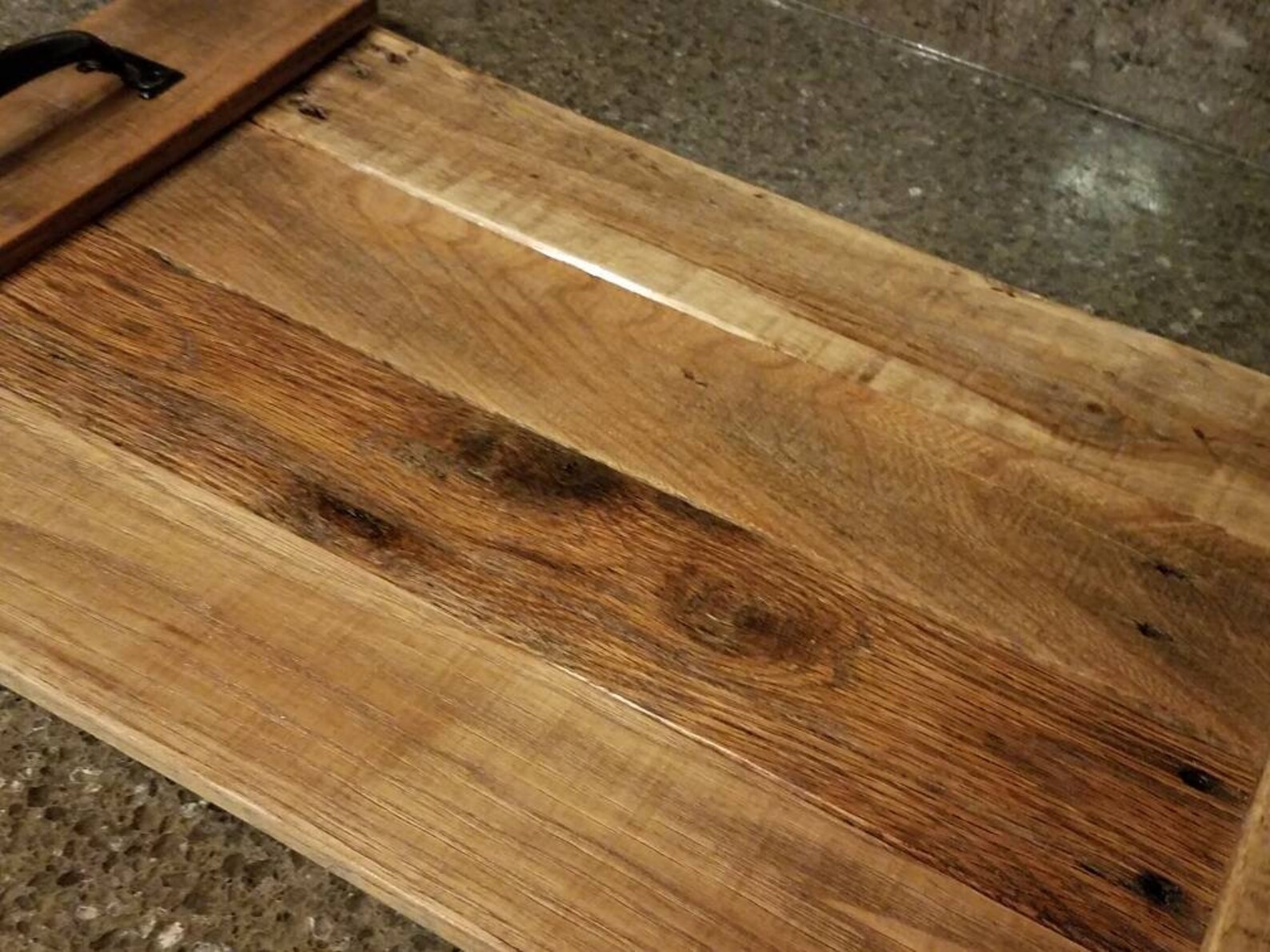 Rustic Reclaimed Wood Serving Tray With Black Handles - Etsy