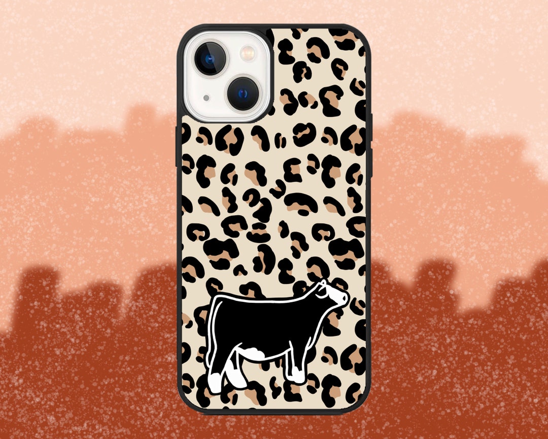 Baldie Show Heifer Leopard Print Phone Case, Cute Livestock Phone Cases ...