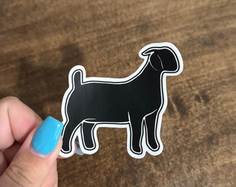 Black Boer Goat Wether Sticker, Cute Livestock Water Bottle Stickers ...