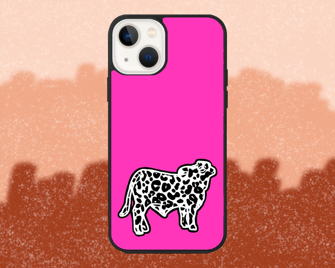 Hot Pink and Leopard Print Brahman Phone Case, Cute Livestock Phone ...