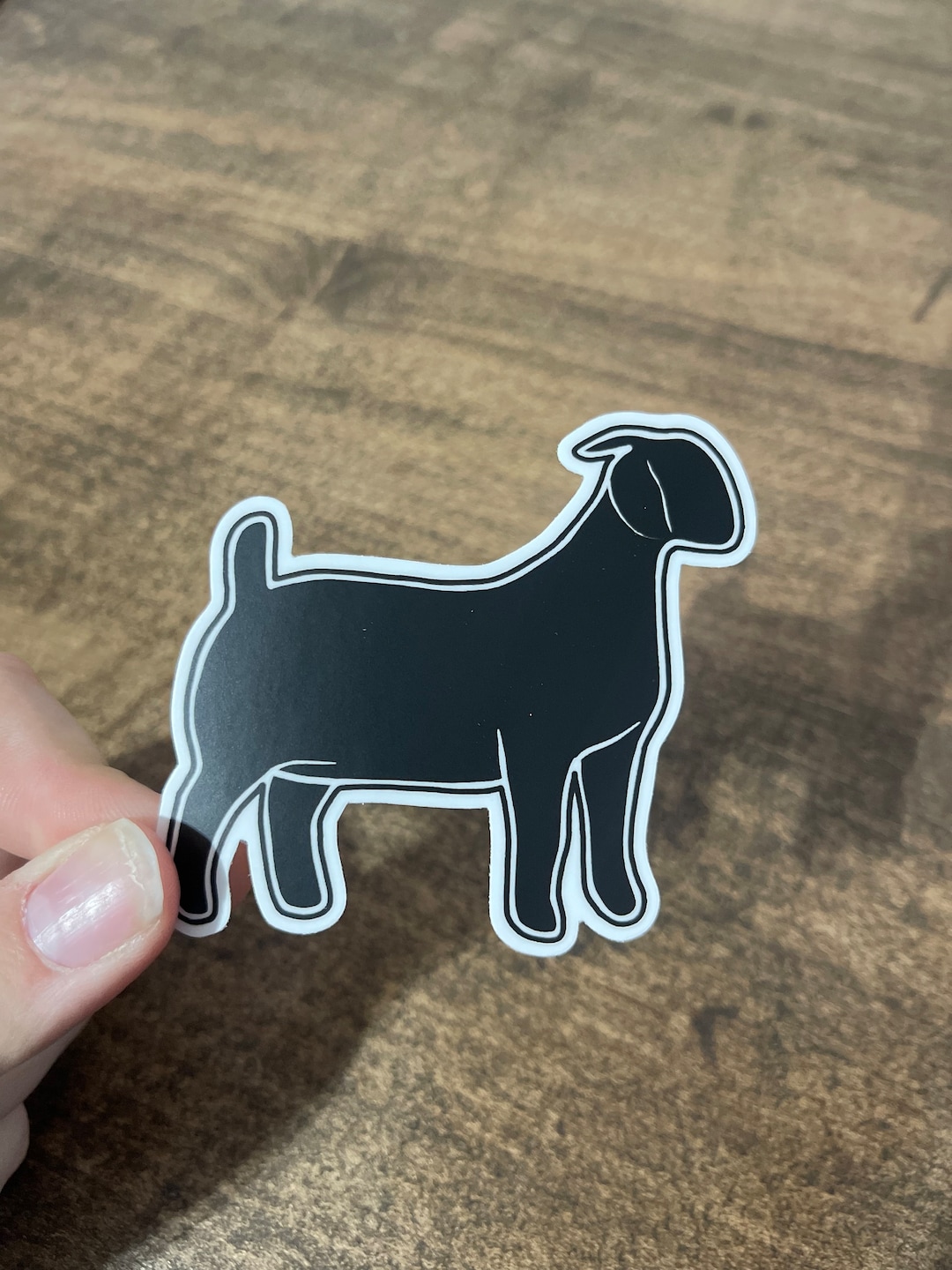 Black Boer Goat Doe Sticker, Cute Livestock Water Bottle Stickers ...