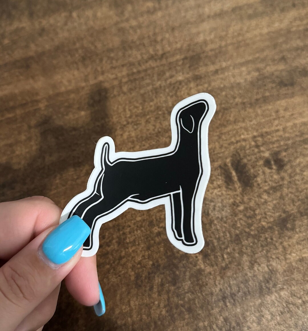 Black Boer Goat Wether Sticker, Cute Livestock Water Bottle Stickers ...