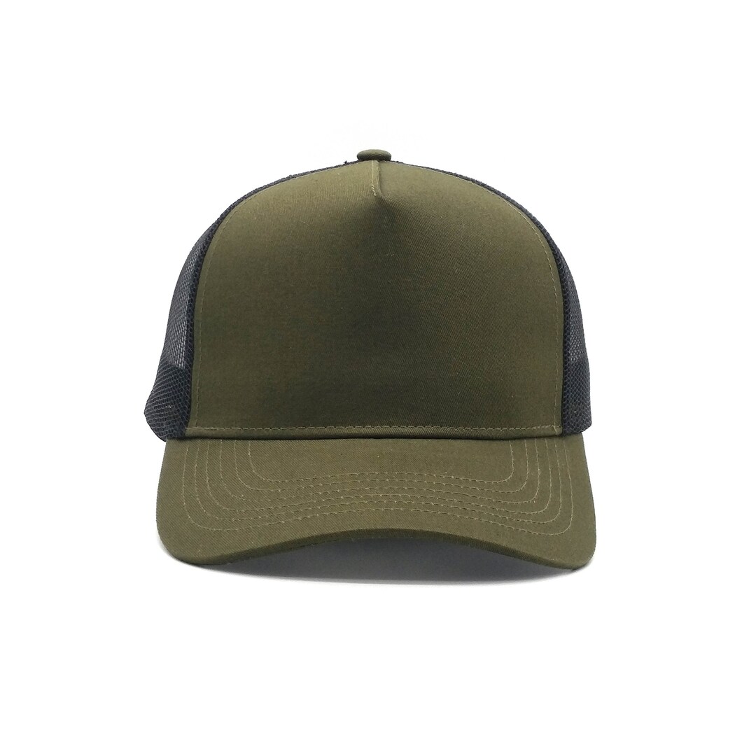 Trucker Hats Caps Mesh Back Hats 5 Panel Olive - Etsy