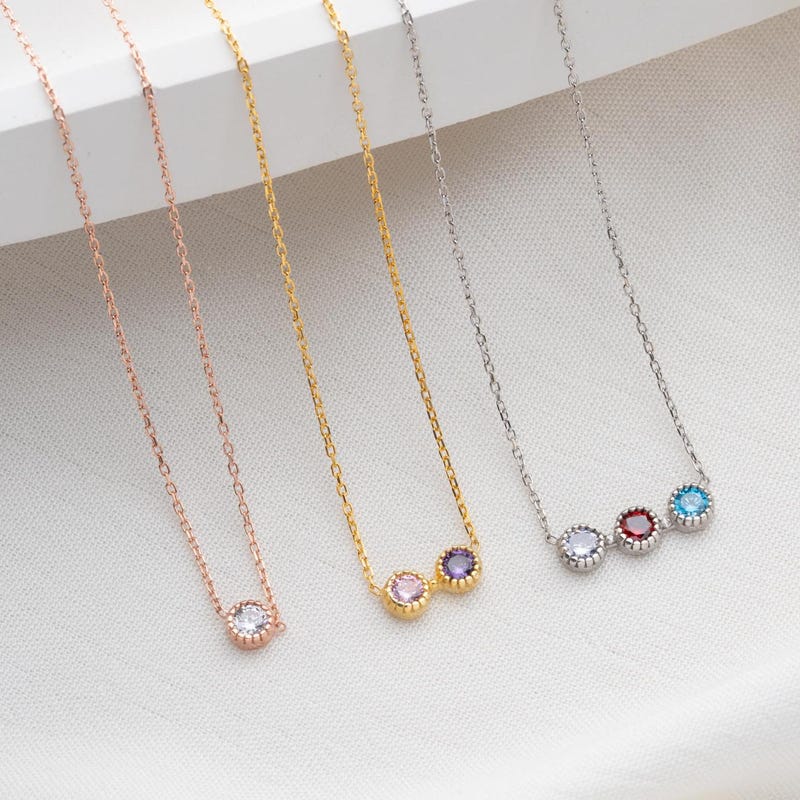 Birthstone Necklace - Etsy