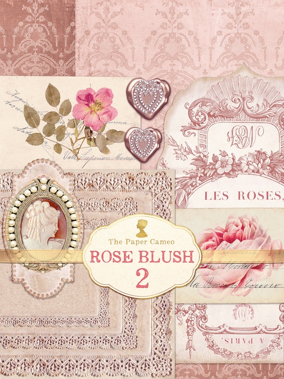 ROSE BLUSH 2 Shabby Rose Pink Printable Rose Journal - Etsy