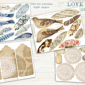 LOVE BIRDS Gift Tags, Bird Digital Download, Bird Printable, Bird ...