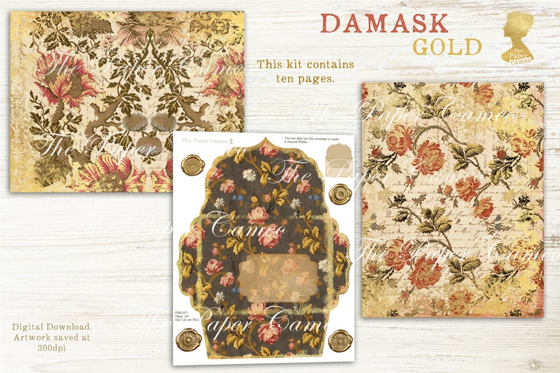 DAMASK GOLD Journal Printable Autumn Theme Journal Printable - Etsy