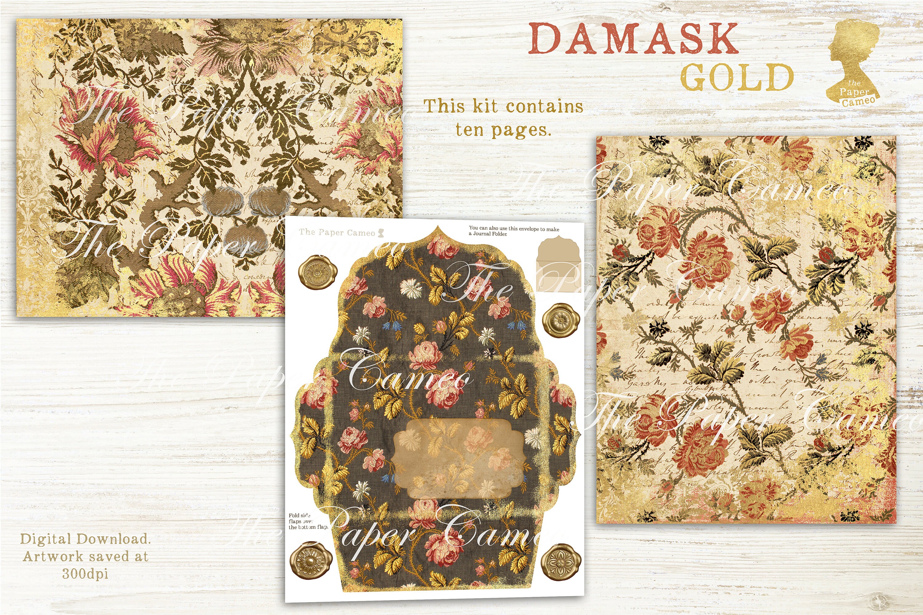 DAMASK GOLD Journal Printable Autumn Theme Journal Printable - Etsy