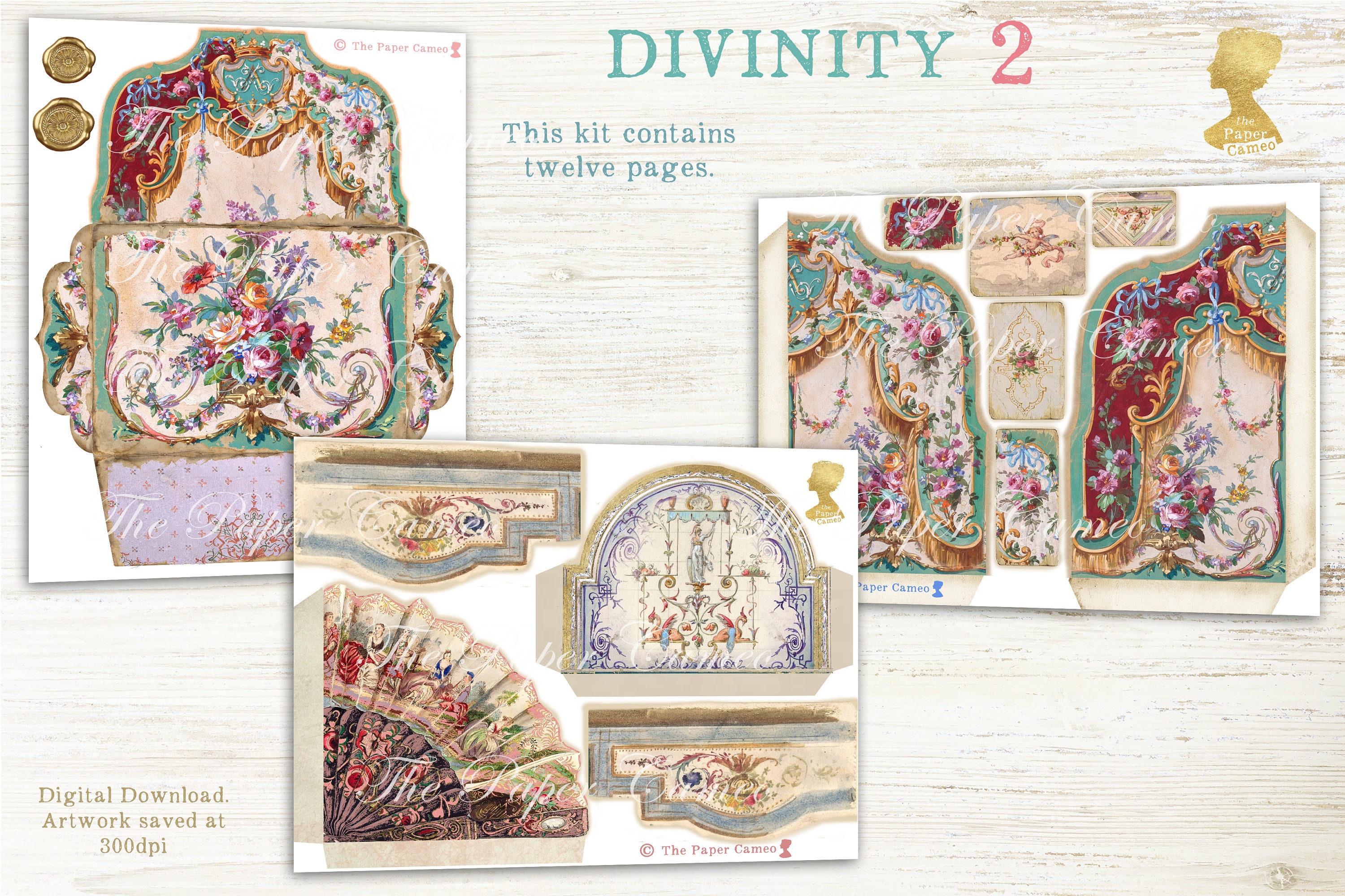 DIVINITY 2 Ephemera, Antique French Style Ephemera Printable, Marie ...