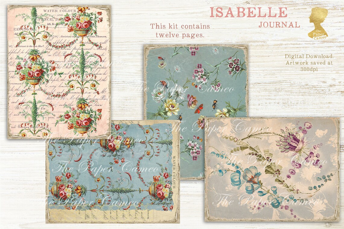 ISABELLE Journal Printable, Vintage French Style Junk Journal Digital ...