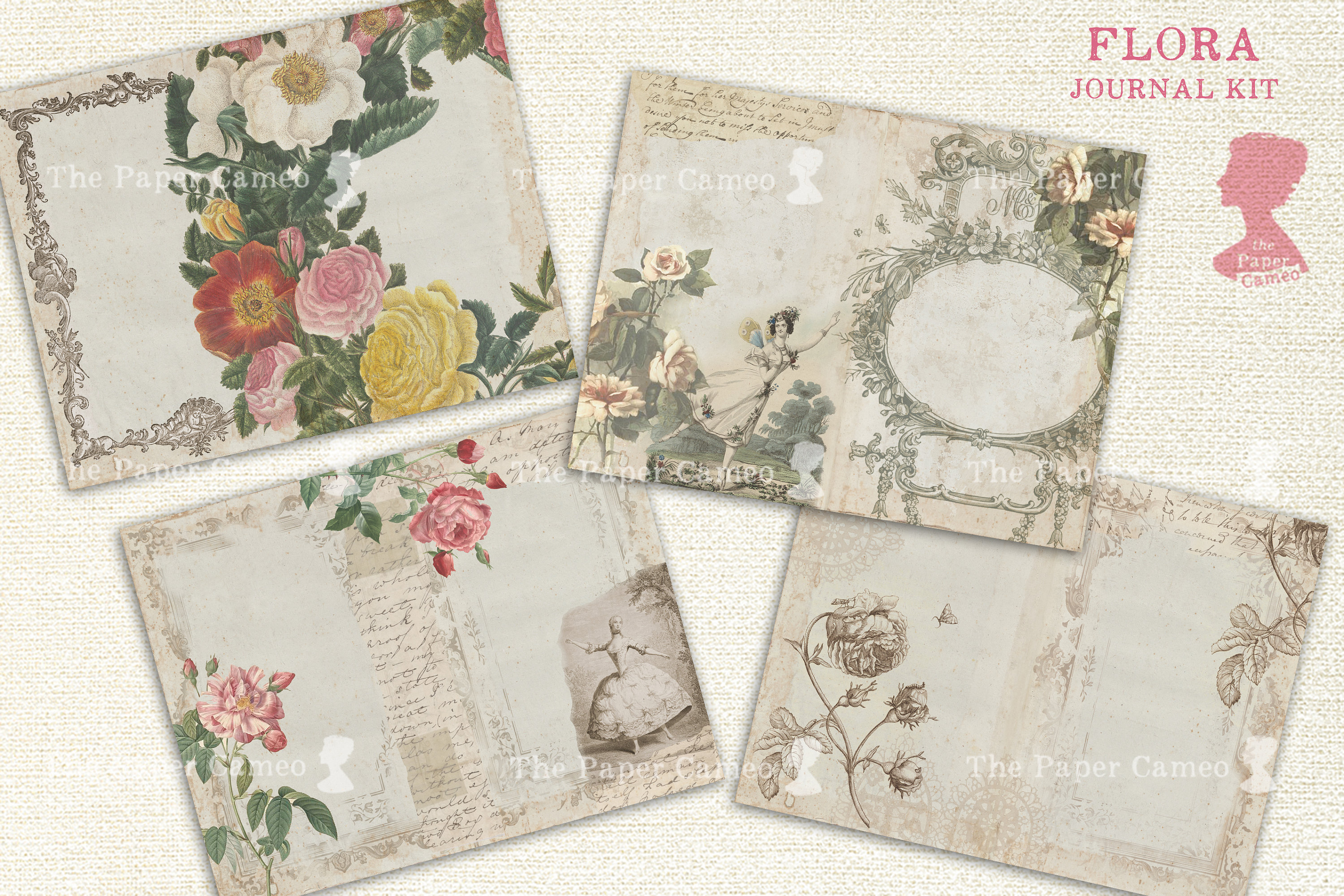 FLORA Journal Floral Journal Printable Digital Vintage - Etsy