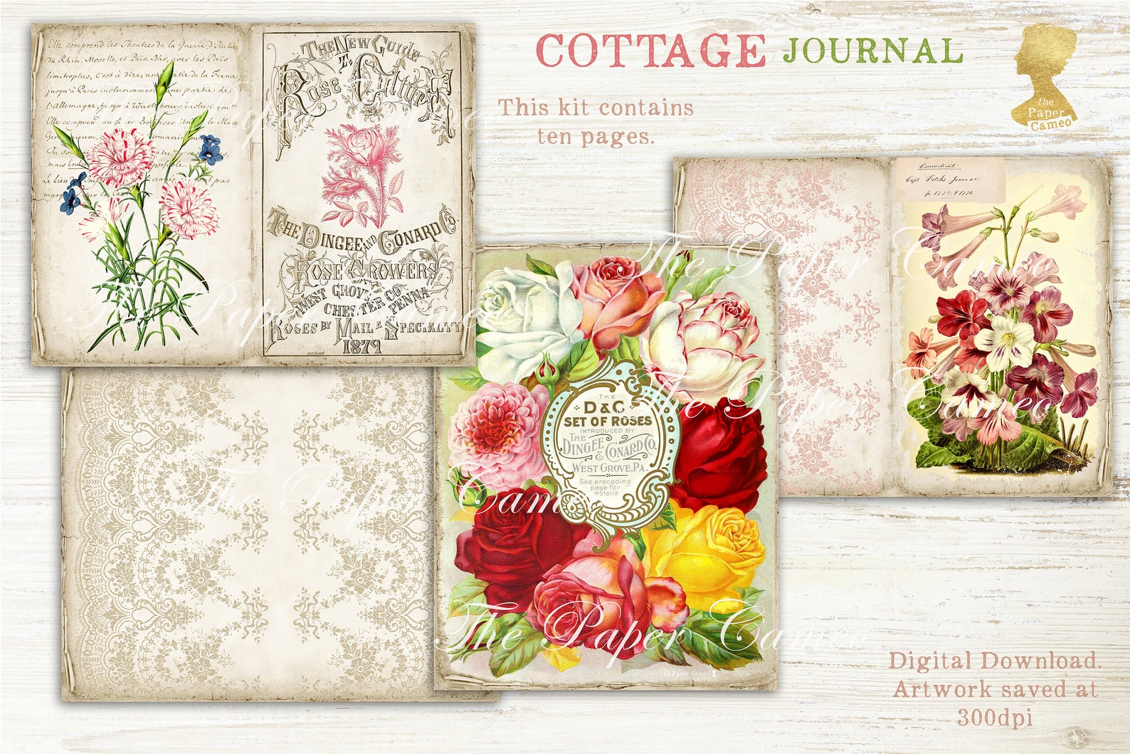 COTTAGE Journal Printable, Cottage Theme Junk Journal Digital Download ...
