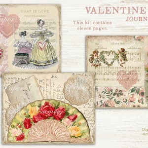VALENTINE Journal Printable, Valentine Ephemera Digital, Valentine ...