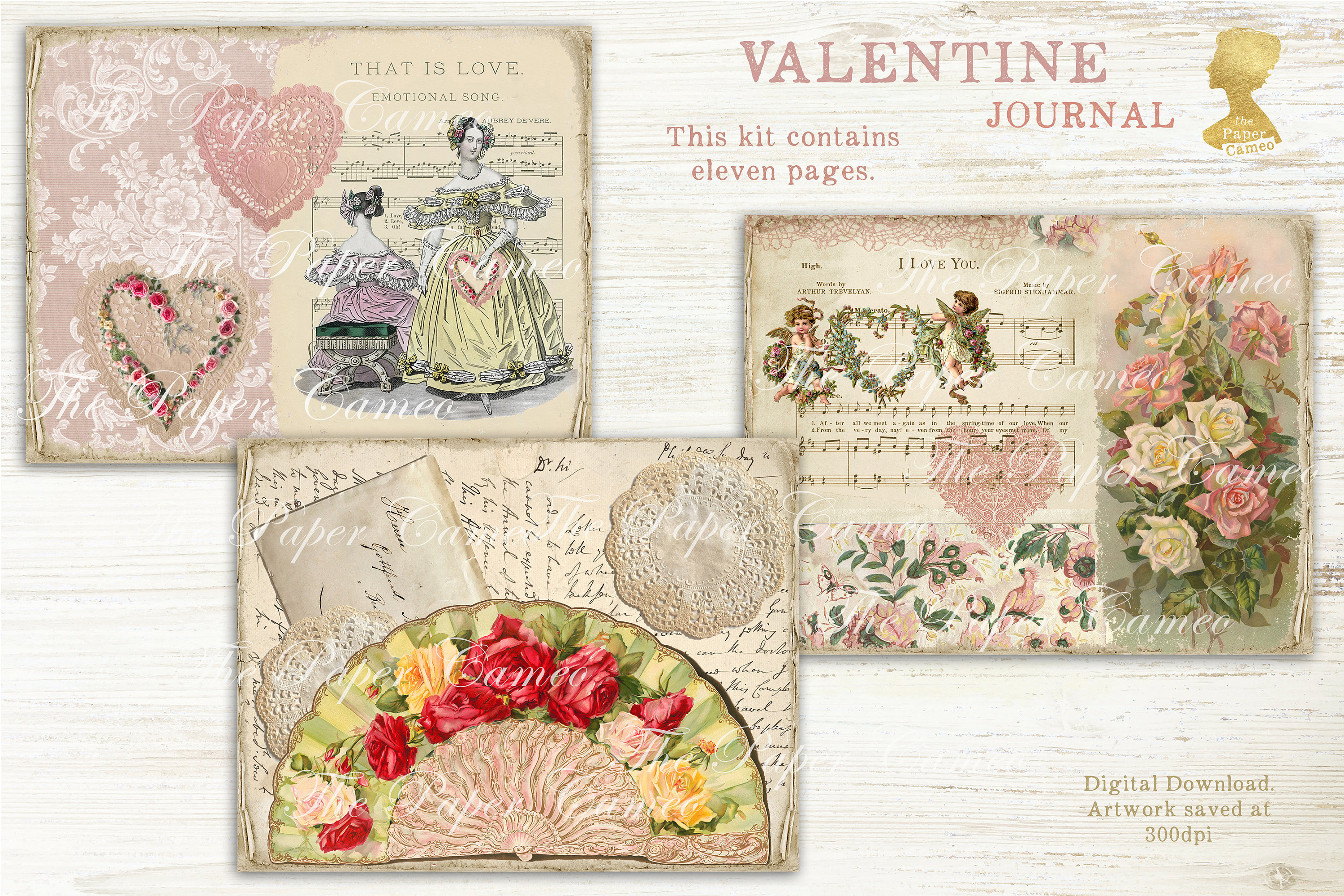 VALENTINE Journal Printable, Valentine Ephemera Digital, Valentine ...
