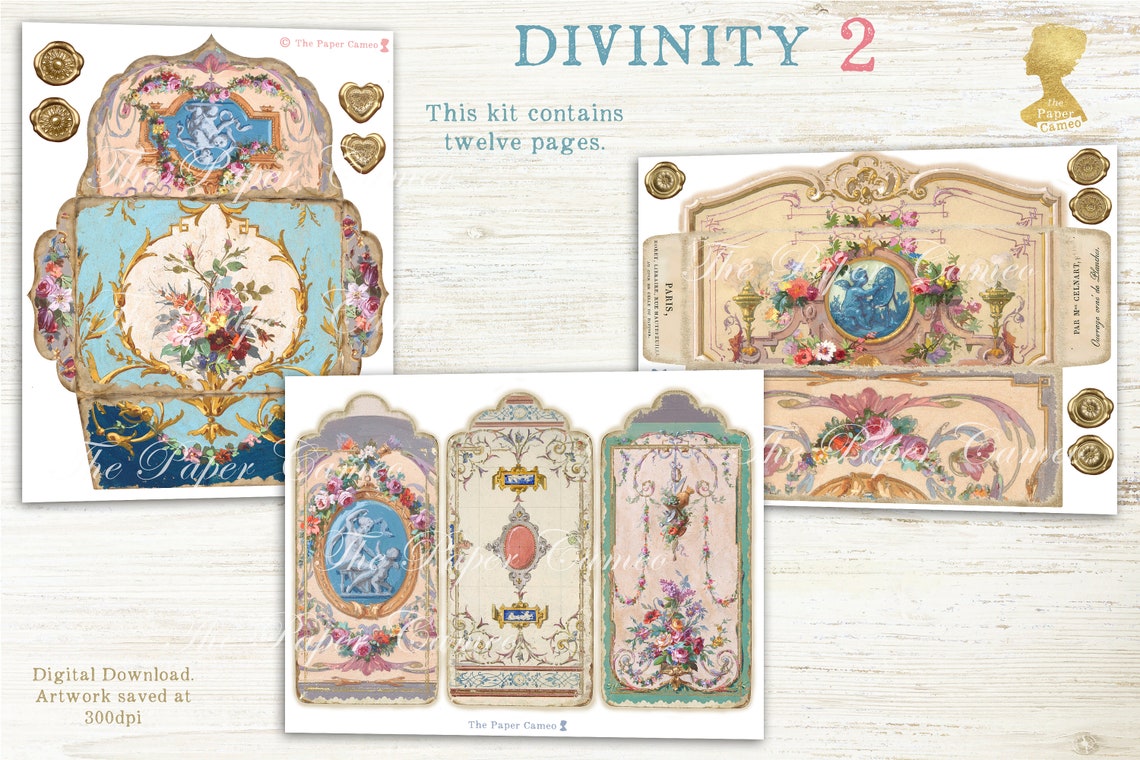 DIVINITY 2 Ephemera, Antique French Style Ephemera Printable, Marie ...