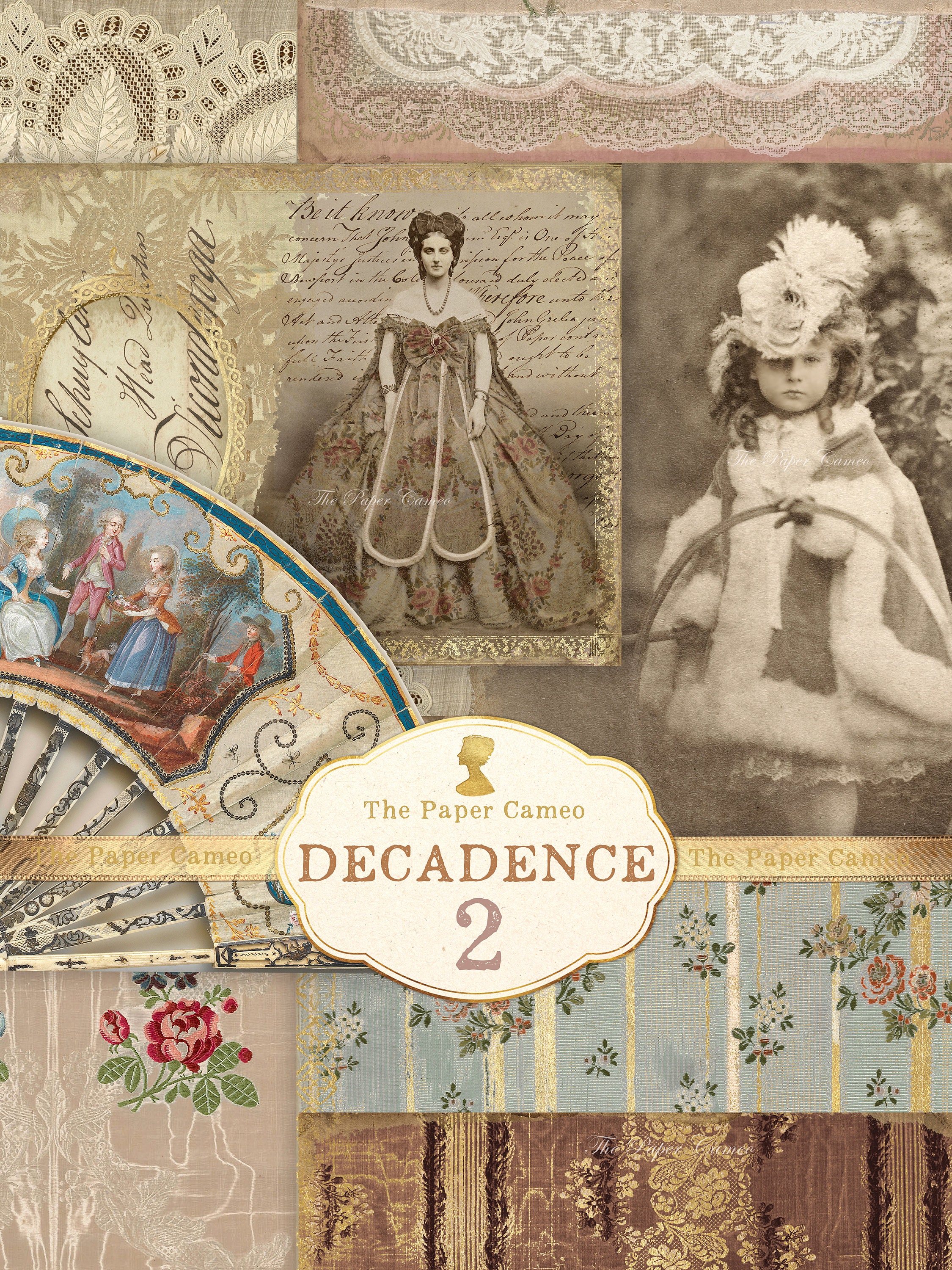 DECADENCE 2 Ephemera and Collage Pages Printable, Antique Sepia ...