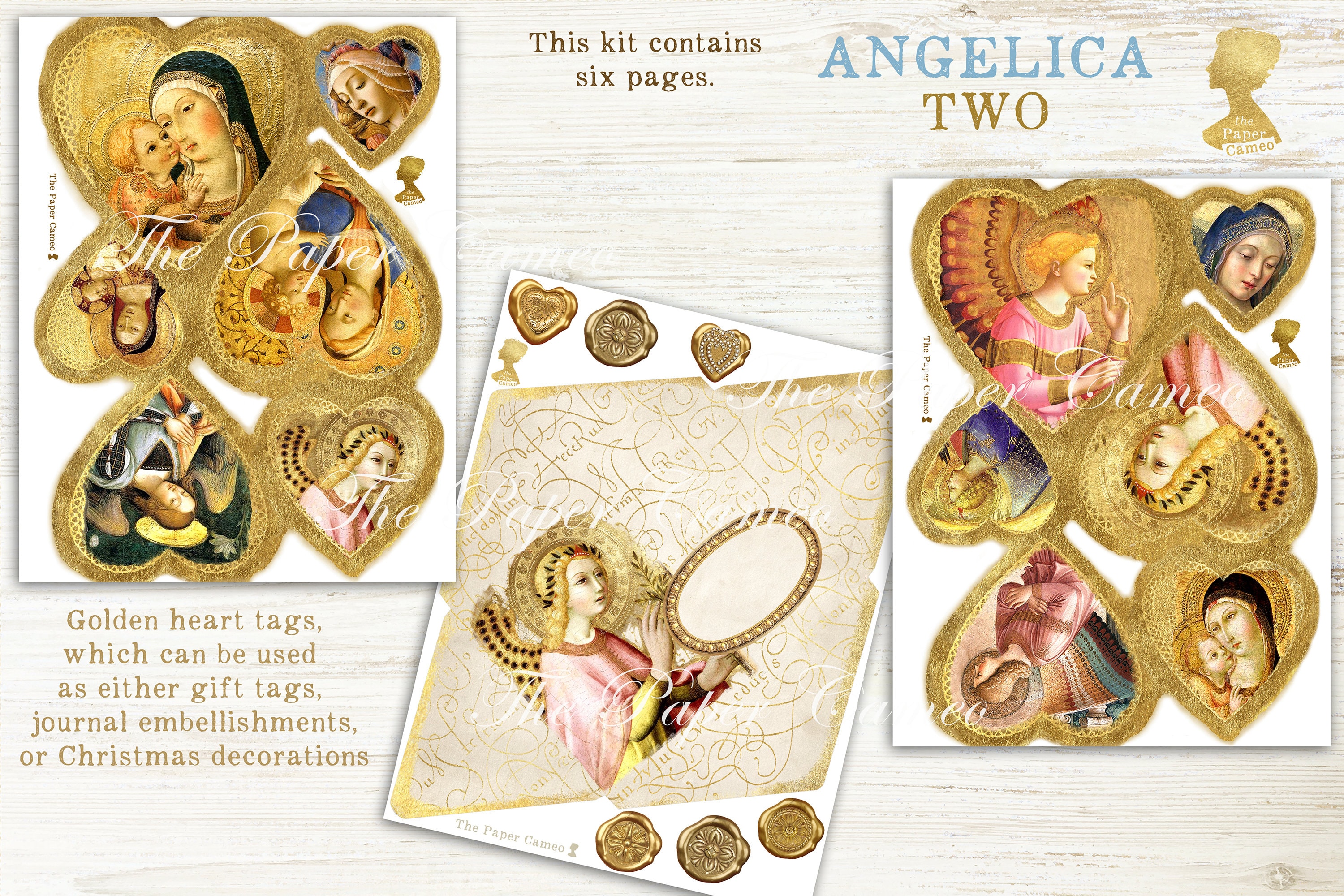 ANGELICA Two Christmas Angels Printable Christmas Angel Gift - Etsy