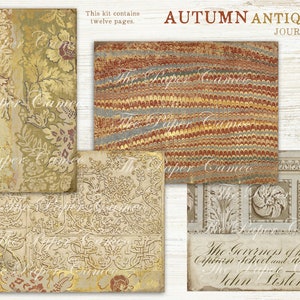AUTUMN ANTIQUE Journal Digital, Autumn Themed Journal Printable, Fall ...