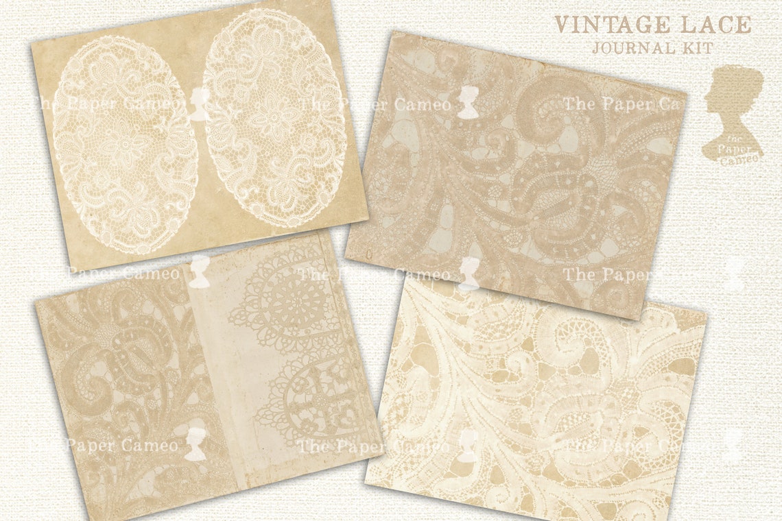 VINTAGE LACE Journal Pages Printable, Lace Journal Pages Digital ...