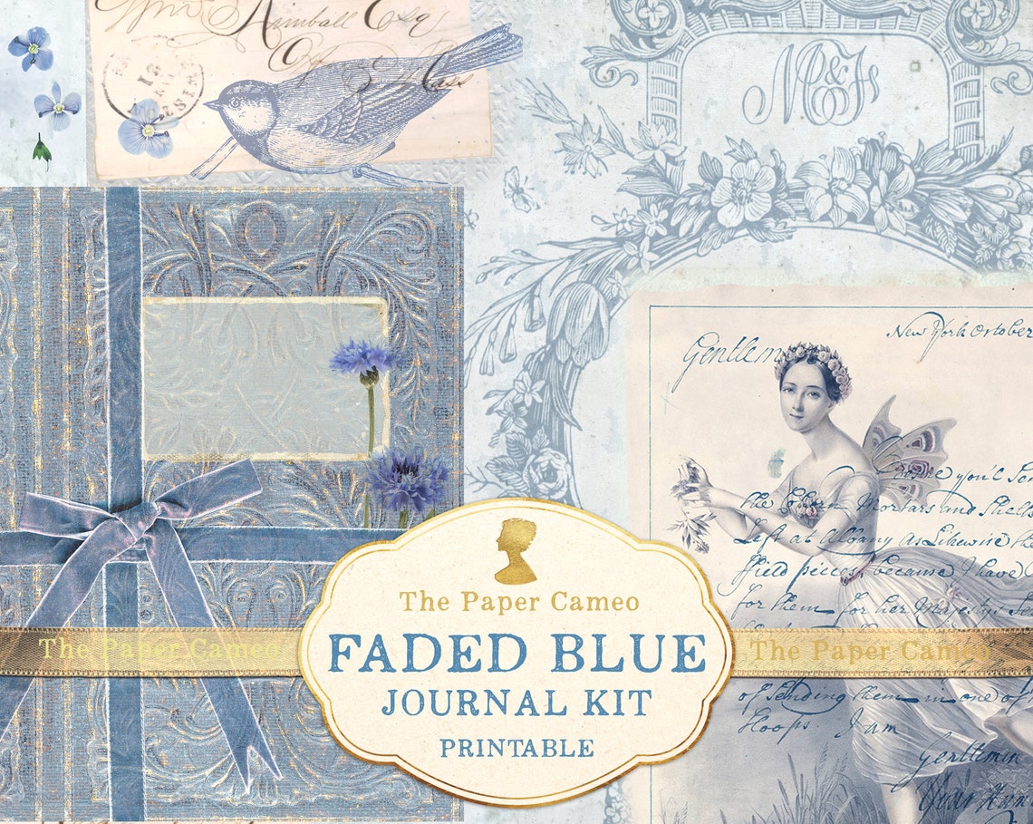 FADED BLUE Journalblue Themed Journal Printable Digital Kit - Etsy